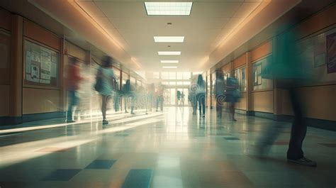 Class Blurred High School Interior Stock Illustration Illustration Of