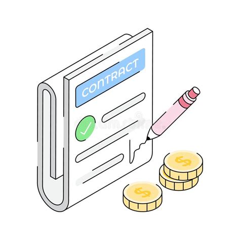 Crafted Isometric Icon Showing Contract Stock Illustrations 2 Crafted