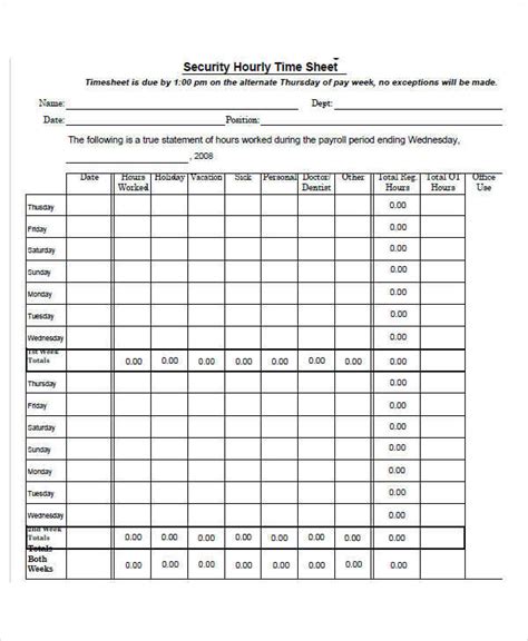 Free 45 Timesheet Templates In Ms Words Apple Pages