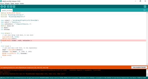 No Matching Function For Call To BlynkStream Begin Char Char Char Solved