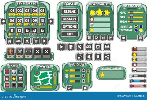 game gui 19 stock vector illustration of accessories 65892937