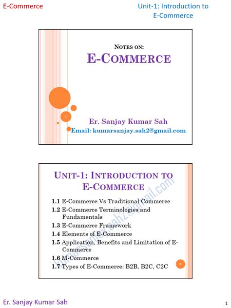 E Commerce Unit 1 Introduction To E Commerce Pdf E Commerce Computer Network