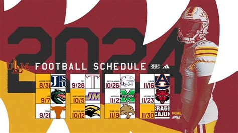 Ulm Football Releases Complete 2024 Schedule University Of Louisiana