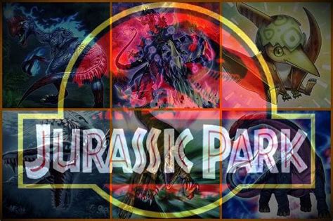 Yu Gi Oh Dinosmashers Furyjurassic Park Logo Edit Collage Orange Jurassicpark Logo