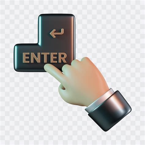 Premium Psd Hand Click Enter 3d Icon