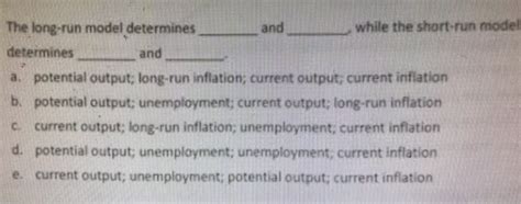 solved while the short run model the long run model