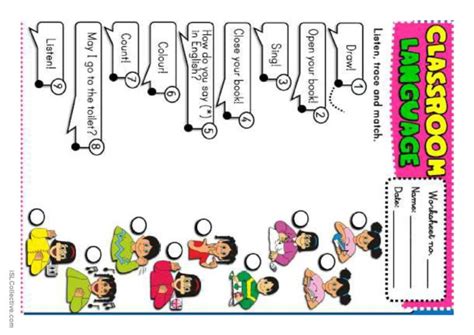 Classroom Language Interactive Worksheet