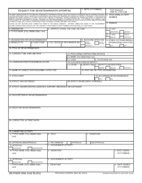 Dd Form 1694 Fill Out Sign Online And Download Fillable Pdf Templateroller