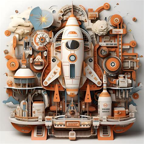 Free Photo Spacecraft In The Form Of A Rocket 3d Illustration