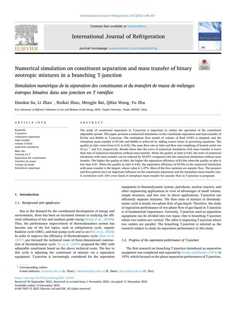 Pdf Numerical Simulation On Constituent Separation And Mass Transfer