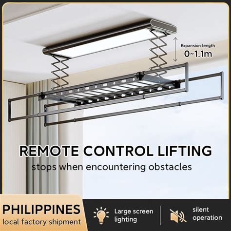 intelligent electric drying rack with led lighting function lifting