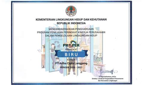 Certification Pt Artha Cipta Langgeng