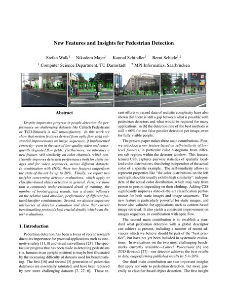 Pdf New Features And Insights For Pedestrian Detection
