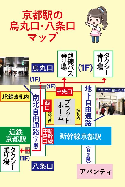 京都駅八条口の高速バス乗り場への行き方は 京都駅わかりやすい構内図と駅情報