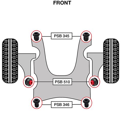 6x Nissan Rogue 08 20 Full Front Sub Frame Bushing Kit Polyurethane