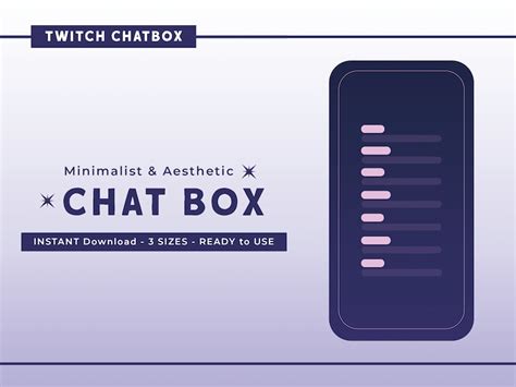 minimal aesthetic twitch chatbox cute chat box for streamers 3 sizes