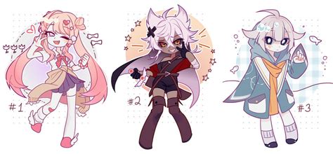 Closed Chibi Adoptables Pack By Invidens On Deviantart