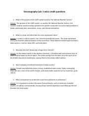 Exploring Oceanography 5 Extra Credit Questions To Expand Your Course Hero