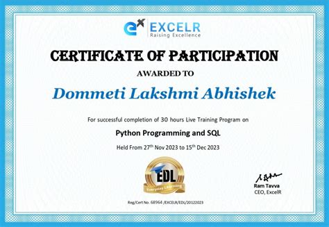 lakshmi abhishek dommeti on linkedin excelr excelr pythonprogramming
