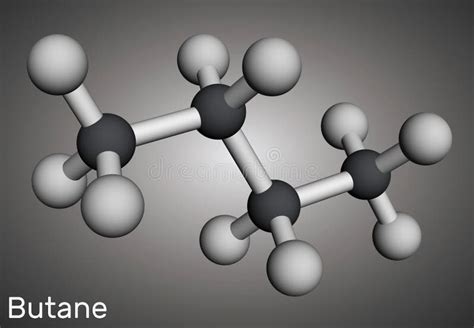 Butane C4h10 Alkane Molecule Molecular Model Stock Illustration Illustration Of Carbon