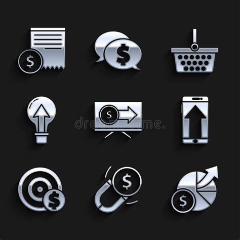 Set Monitor With Dollar Magnet Money Money And Diagram Graph Smartphone Mobile Phone Target