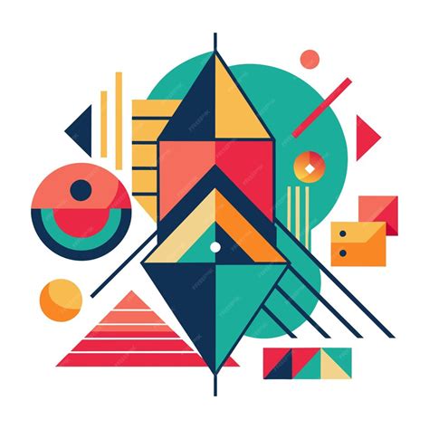 Premium Vector Abstract Geometric Pattern Retro Style Vector Illustration
