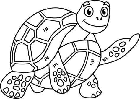 Premium Vector A Cute Turtle With A Smile On Its Face