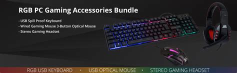 RGB PC Gaming Accessories Combo Kit Gaming Keyboard And Gaming Mouse Combo Spill Proof USB