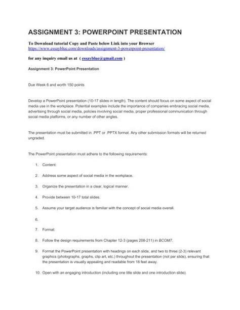 Assignment 3 Powerpoint Presentation