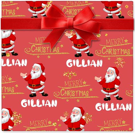 Artsadd Custom Christmas Wrapping Paper Rolls With Name