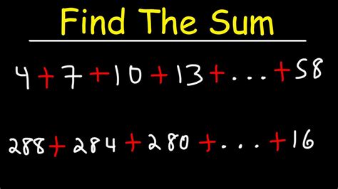 How To Find The Sum Of An Arithmetic Series Algebra Youtube
