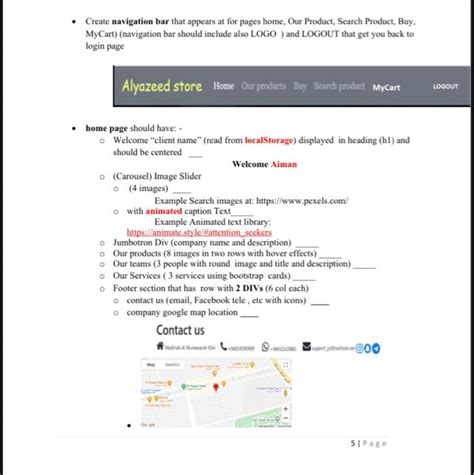Solved Create Navigation Bar That Appears At For Pages Chegg Com