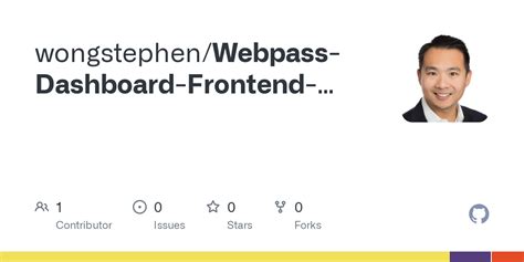 Github Wongstephenwebpass Dashboard Frontend Webapp