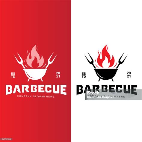 빈티지 레트로 소박한 바베큐 로고 음식 또는 그릴 디자인 아이콘 벡터 일러스트 레이 션 갈비 음식에 대한 스톡 벡터 아트 및