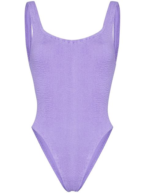 Hunza G Square Neck Crinkle Swimsuit Smart Closet