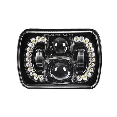 7x6 5x7 Rectangle Led Headlight With High Low Beam Drl And Turn Signal
