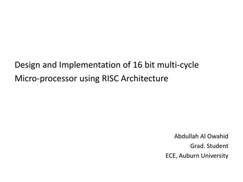 Ppt Design And Implementation Of Bit Multi Cycle Micro Processor Using Risc Architecture