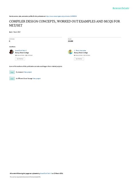 Compiler Design Concepts Worked Out Examples And Mcqs For Netset