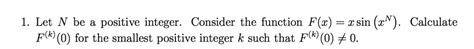 Solved Let N Be A Positive Integer Consider The Function