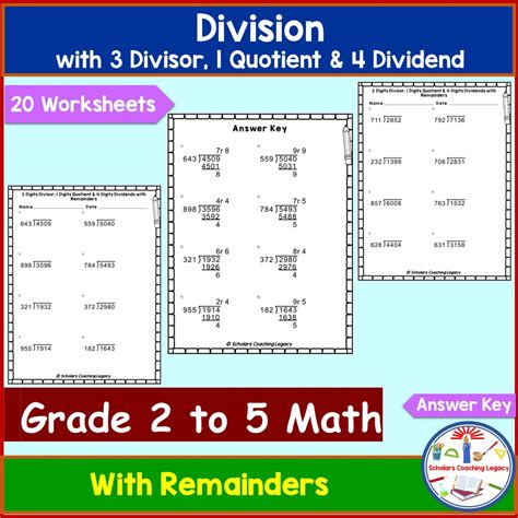 division with 3 digits divisor 1 digits quotient and 4 digits dividends