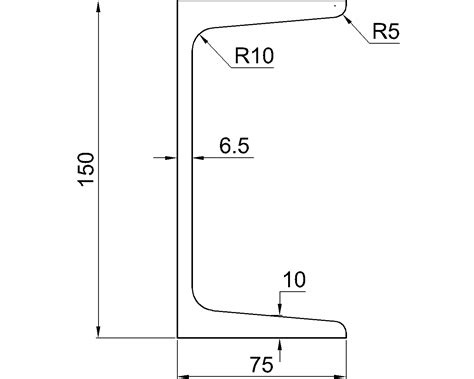 C 150x75x65×10 Your Steel Standards And Cad File Hub