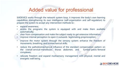 Sixdevice Sensory Integration Xperience Eng Ppt