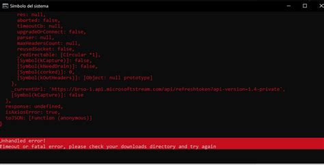 Unhandled Error Time Out Or Fatal Error · Issue 219 · Snobu