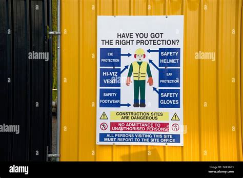 Construction Site Health And Safety Message Rules Sign Board Signage On