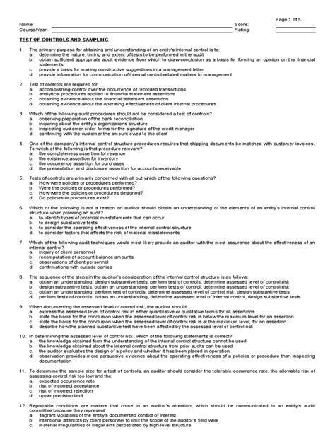 Sampling For Attributes Pdf Internal Control Financial Audit