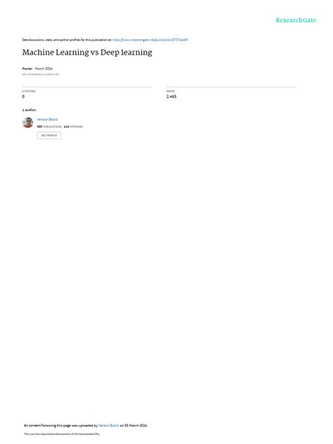 Machine Learning Vs Deep Learning Pdf Machine Learning Deep Learning