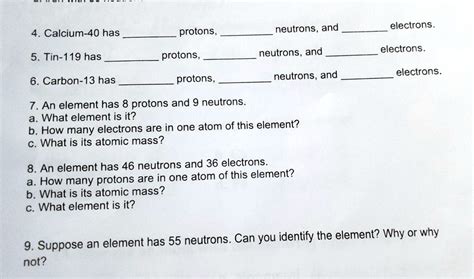 Calcium Has Protons Neutrons And Electrons Tin Has Protons Neutrons And Electrons