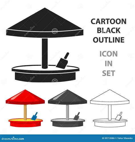Sandbox Icon In Cartoon Style Isolated On White Background Play Garden Symbol Stock Vector