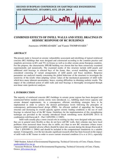 Pdf Combined Effects Of Infill Walls And Steel Bracings In Seismic Response Of Rc Buildings