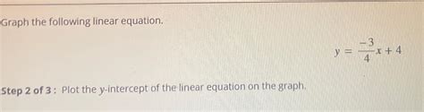 Solved Graph The Following Linear Equationy 34x4step 2